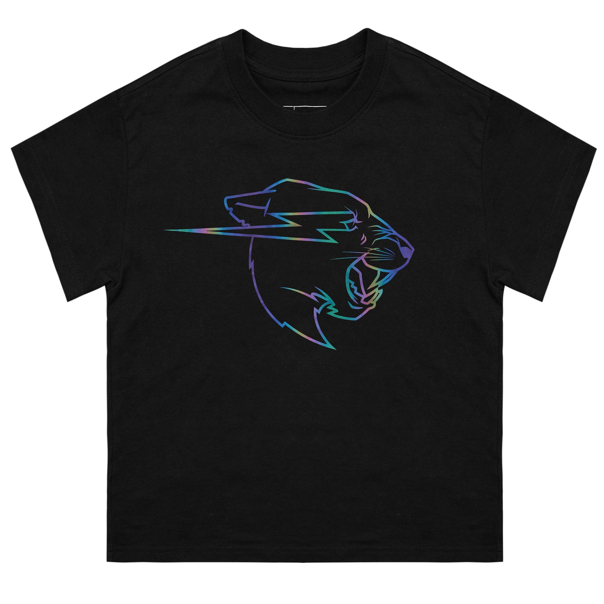 KIDS REFLECTIVE PANTHER S/SLEEVE TEE - BLACK – MrBeast.store